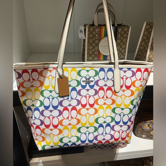 Coach | Bags | Nwt Coach Outlet City Tote In Rainbow Signature Canvas | Poshmark